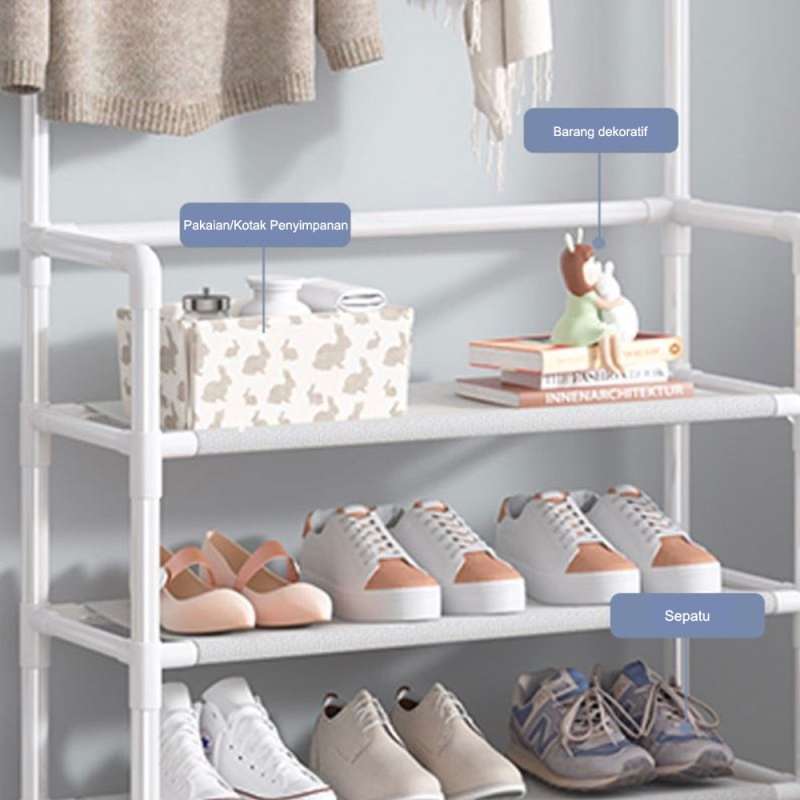 Jual Rak Sepatu Susun Stand Hanger Rak Gantung Tas Portable Stainless ...