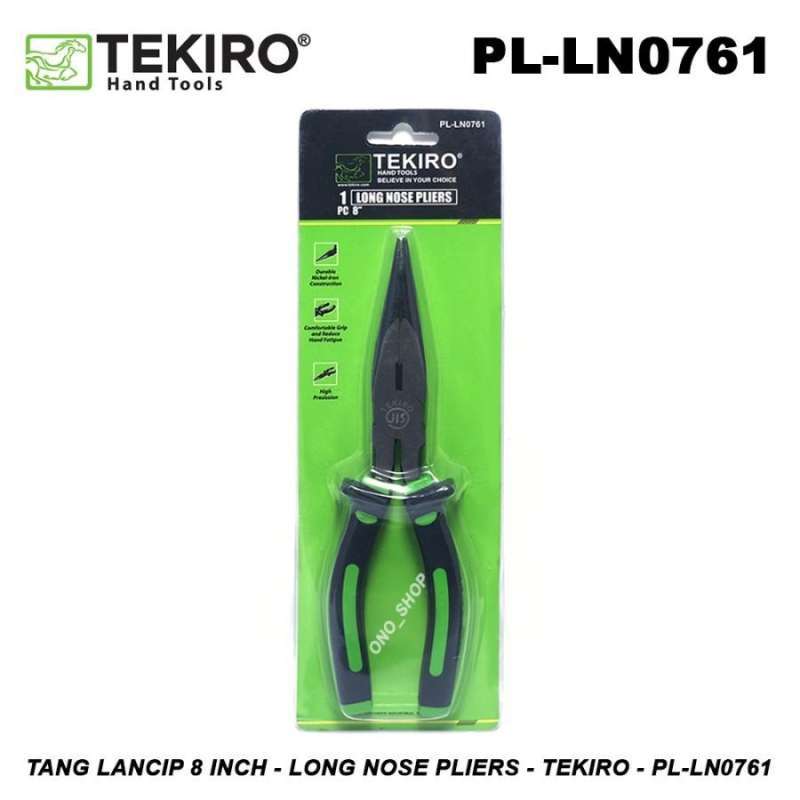 Jual Tang Lancip TEKIRO 8 / Long Nose Pliers / Tang Cucut 8 inch TEKIRO ...