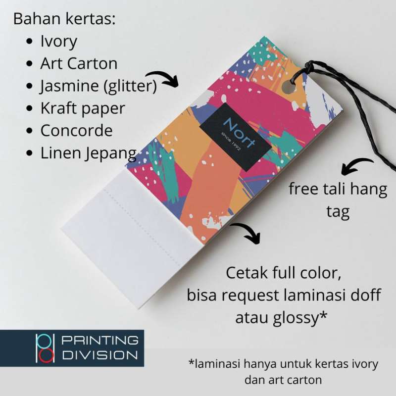 Jual Cetak Hang Tag / Price Tag / Label Harga - Ivory 220gsm - Custom ...