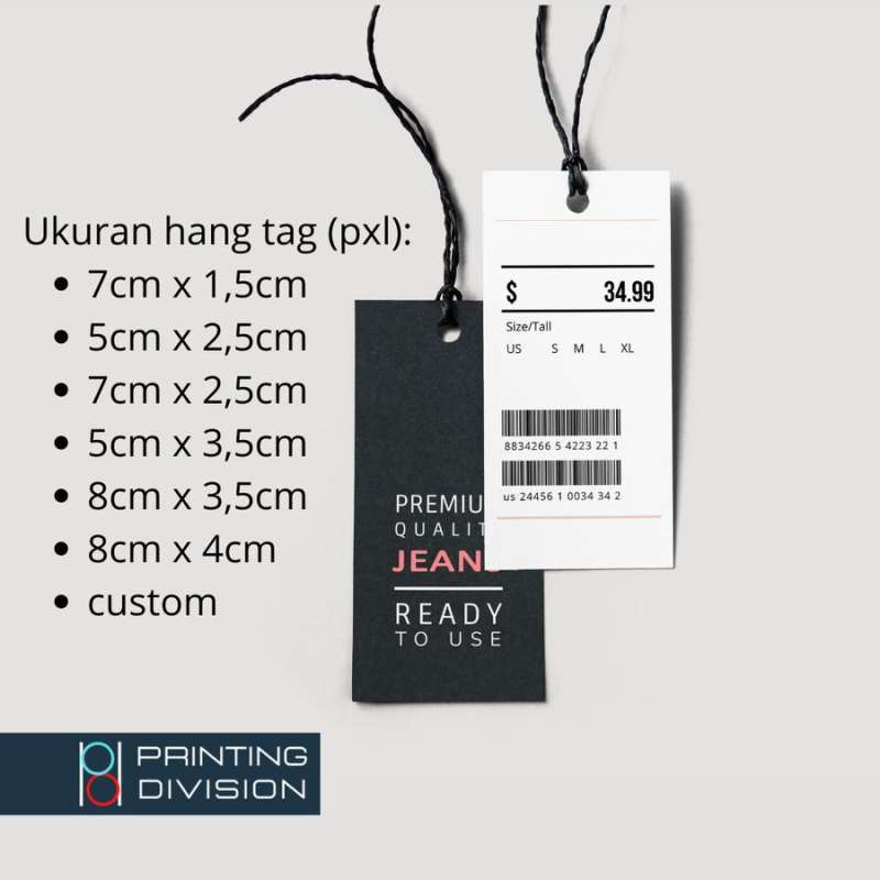 Jual Cetak Hang Tag / Price Tag / Label Harga - Ivory 220gsm - Custom ...