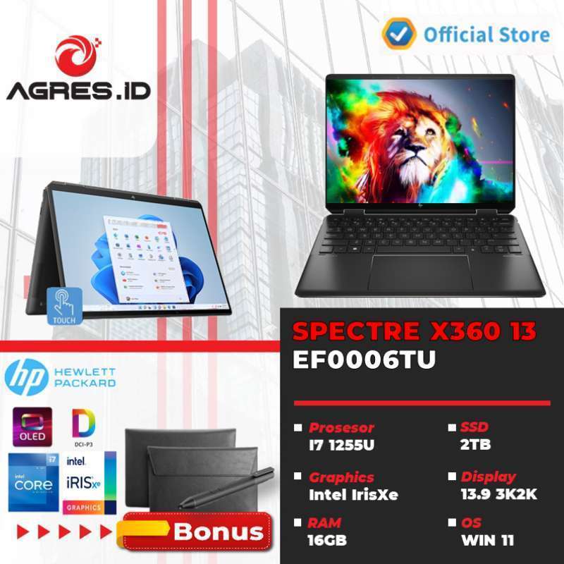 Jual HP SPECTRE X360 14 EF0006TU OLED - I7 1255U 16GB 2TBSSD IRISXE 13. ...