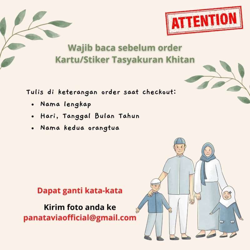 Jual Kartu Tasyakuran Khitan & Stiker Tasyakuran Khitan | Sunat ...