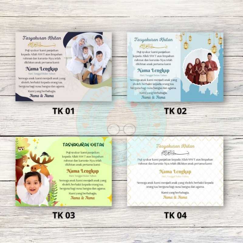 Jual Kartu Tasyakuran Khitan & Stiker Tasyakuran Khitan | Sunat ...