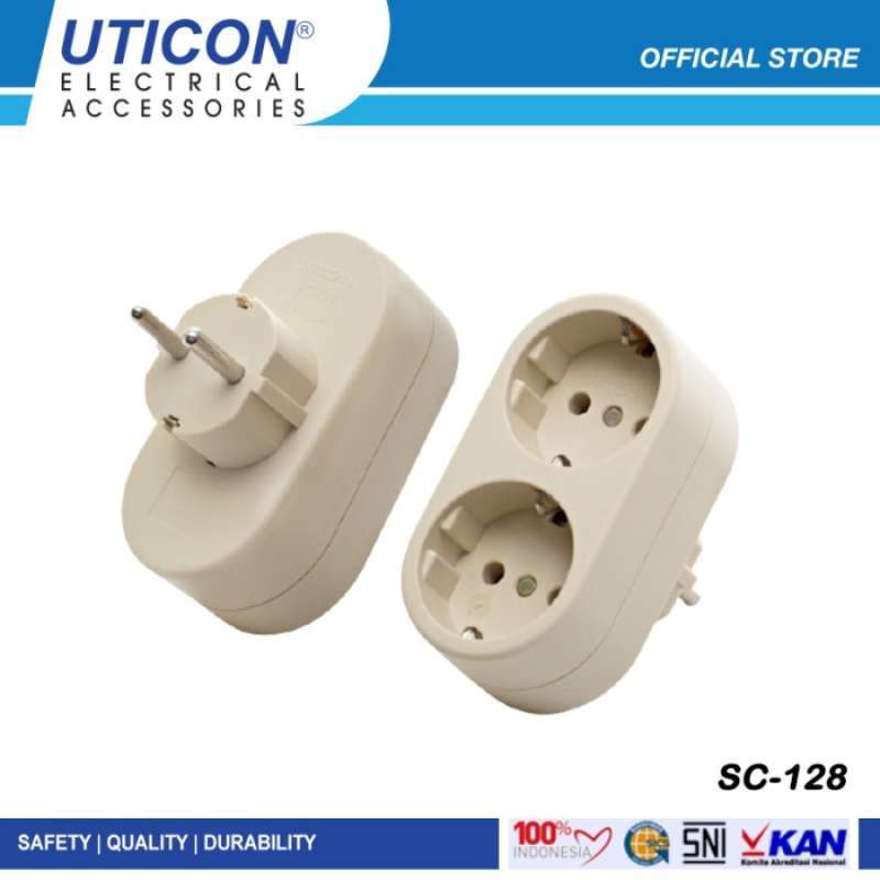 Promo Uticon Sc-128 Stop Kontak Arde 2 Lubang / Steker Diskon 50% Di ...