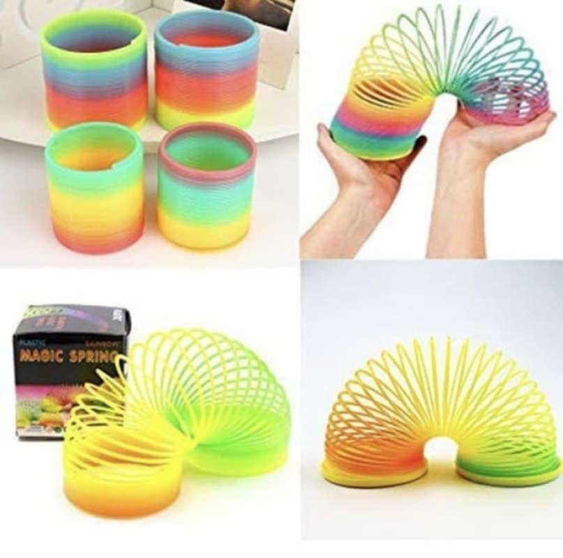 Promo Magic Spring Rainbow Spiral Mainan Anak Squishy Pop It Fidget Toy ...
