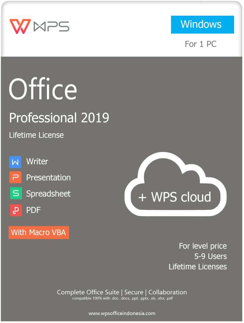 Jual WPS Office 2019 Professional Edition Software [Lifetime Licenses ...