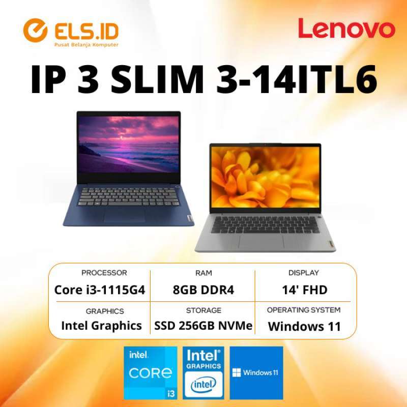 Jual Lenovo Ideapad Slim 3 14itl6 I3 1115g4 8gb Ssd 256gb 14 Fhd W11 Ohs Grey Di Seller Els
