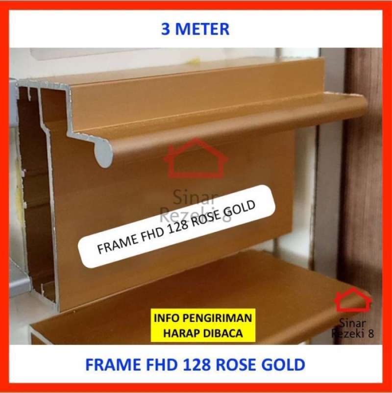 Promo Profil Tarikan Handle FHD 128 GOLD Aluminium Frame Kitchen Lis ...