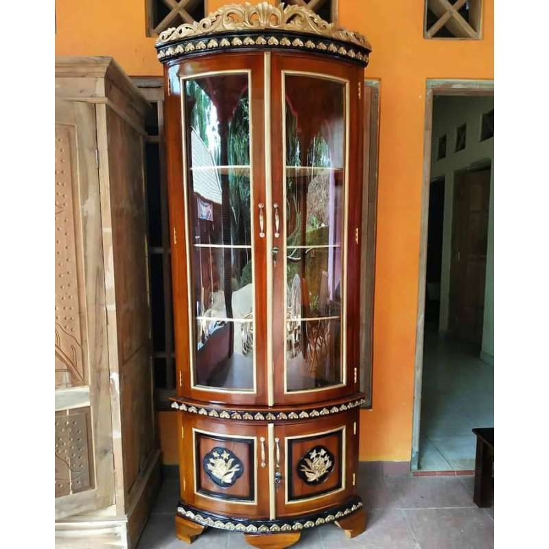 Jual Lemari Rak Pojok Sudut Kayu JatiMawar di Seller Fatih Meubel ...