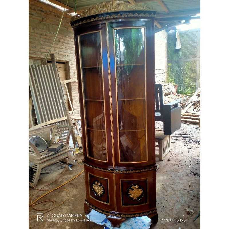 Jual Lemari Rak Pojok Sudut Kayu JatiMawar di Seller Fatih Meubel ...