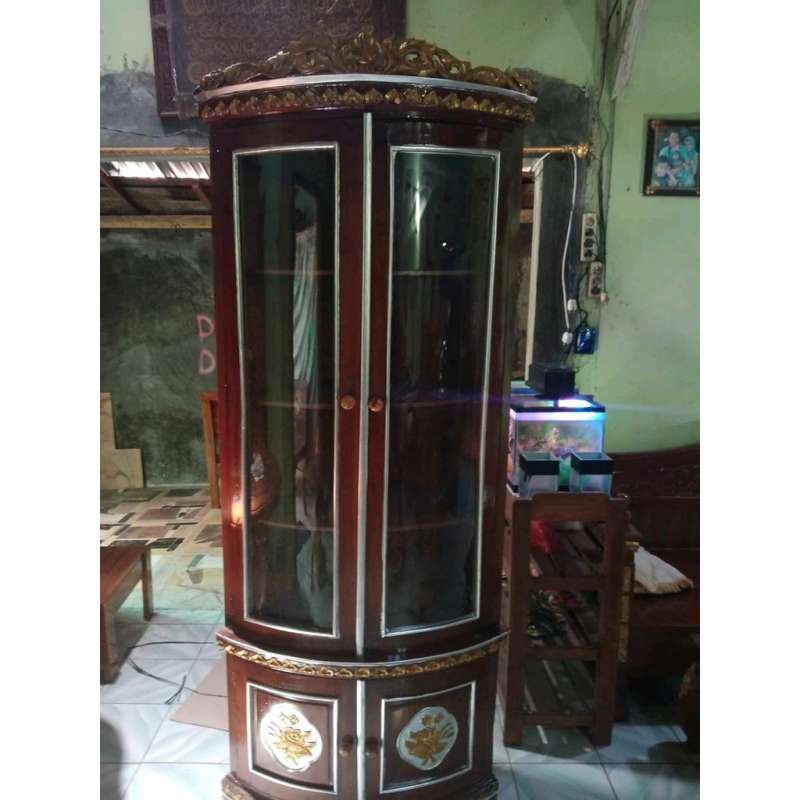 Jual Lemari Rak Pojok Sudut Kayu JatiMawar di Seller Fatih Meubel ...