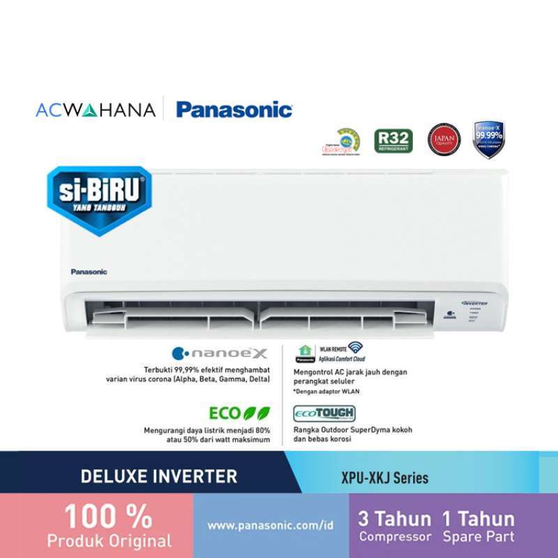 Promo Panasonic AC Split Deluxe Inverter Si-Biru Nanoe X 1.5 PK – CS/CU-XPU12XKJ | XPU12XKJ ...