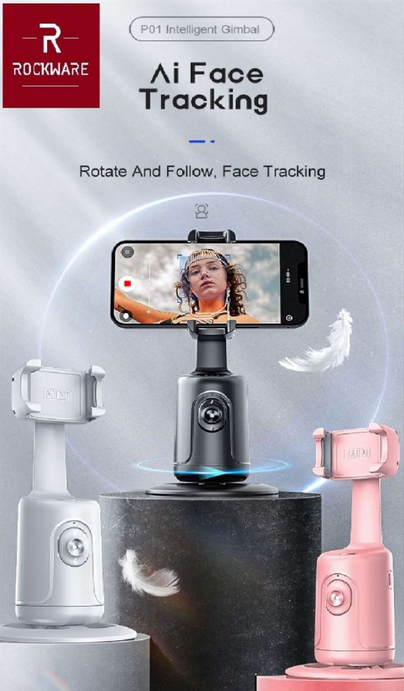 Jual Rockware P01 Auto Face Tracking Selfie Stick Tripod Sensor Wajah ...