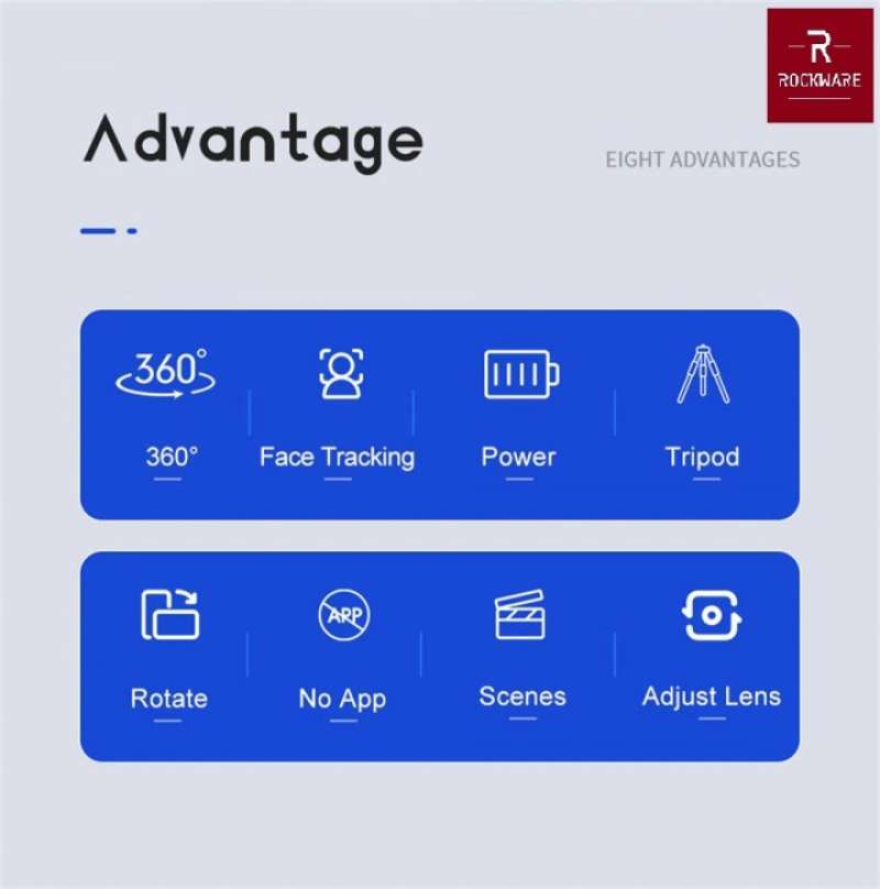 Jual Rockware P01 Auto Face Tracking Selfie Stick Tripod Sensor Wajah ...