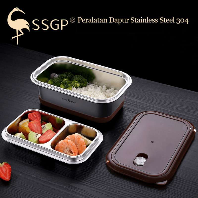Jual Ssgp Kotak Makan Dua Lapis Stainless Steel 304 | Kapasitas 1200 Ml ...