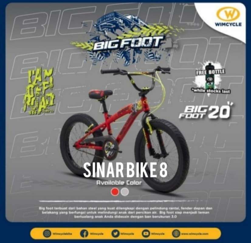 Jual Sepeda Bmx 20 Inch Wim Cycle Bigfoot Ban Jumbo Besar 3.0 Di Seller ...
