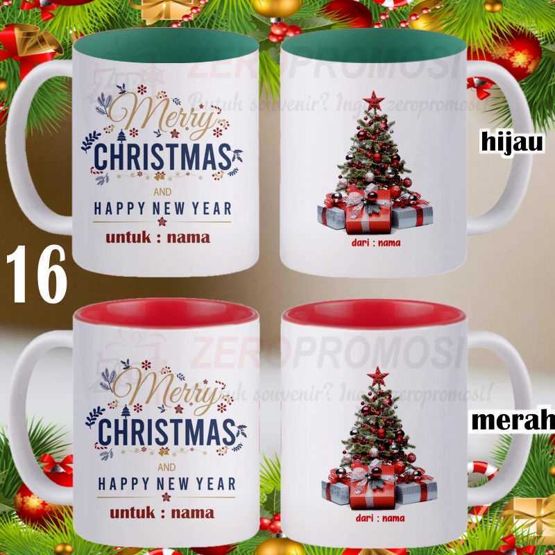 Jual Kado Natal Mug Warna Dalam / Souvenir Mug Ucapan Christmas custom ...
