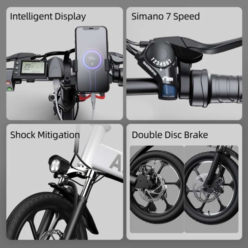 Jual Ado A16+ Ebike-16 Inch Folding Electric Mountain Bike Di Seller ...