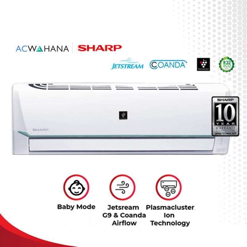 Promo Sharp AC Split Standard Jetstream Plasmacluster 3/4 PK ( 0.75 PK ) - AH-AP7SSY | 7SSY ...