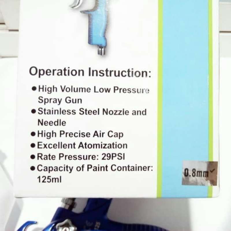 Jual Einhill N125 Spray Gun Premium Hvlp With 0.8mm Hole Nozzle Di ...