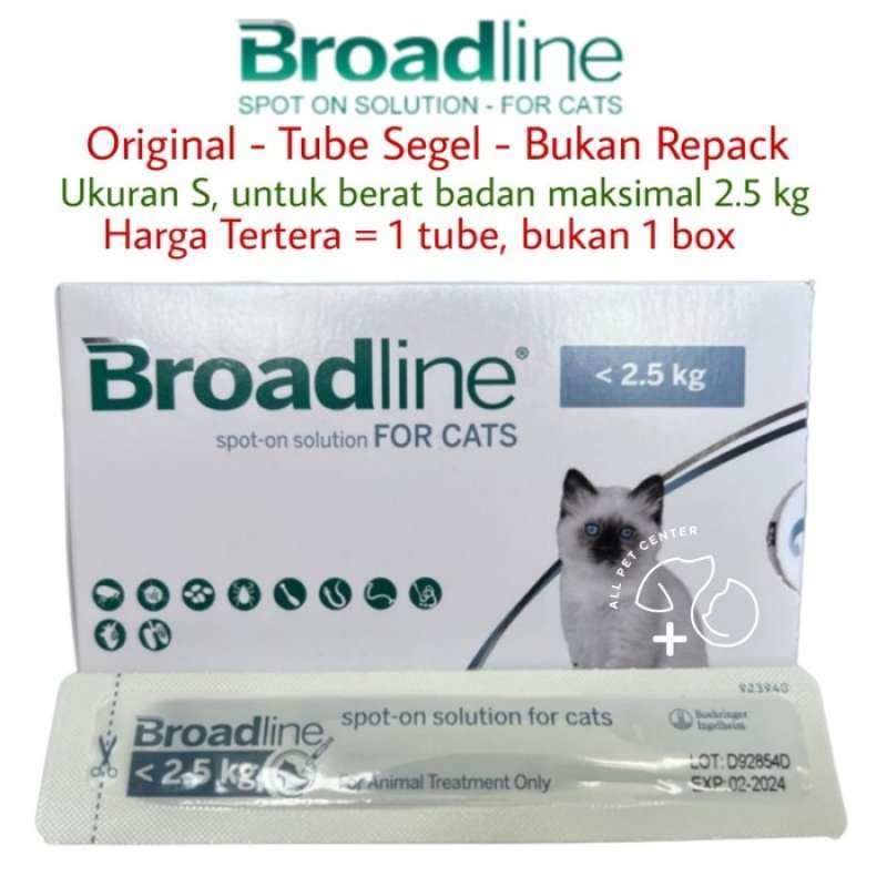 Promo Obat Kutu Kucing BROADLINE Ukuran Small Up To 2.5 kg Harga 1 tube ...
