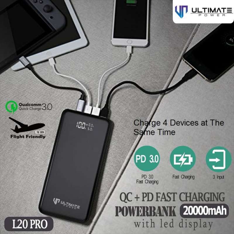Jual Ultimate Power L20 Pro Qc+pd Fast Charging Powerbank 20000mah With ...