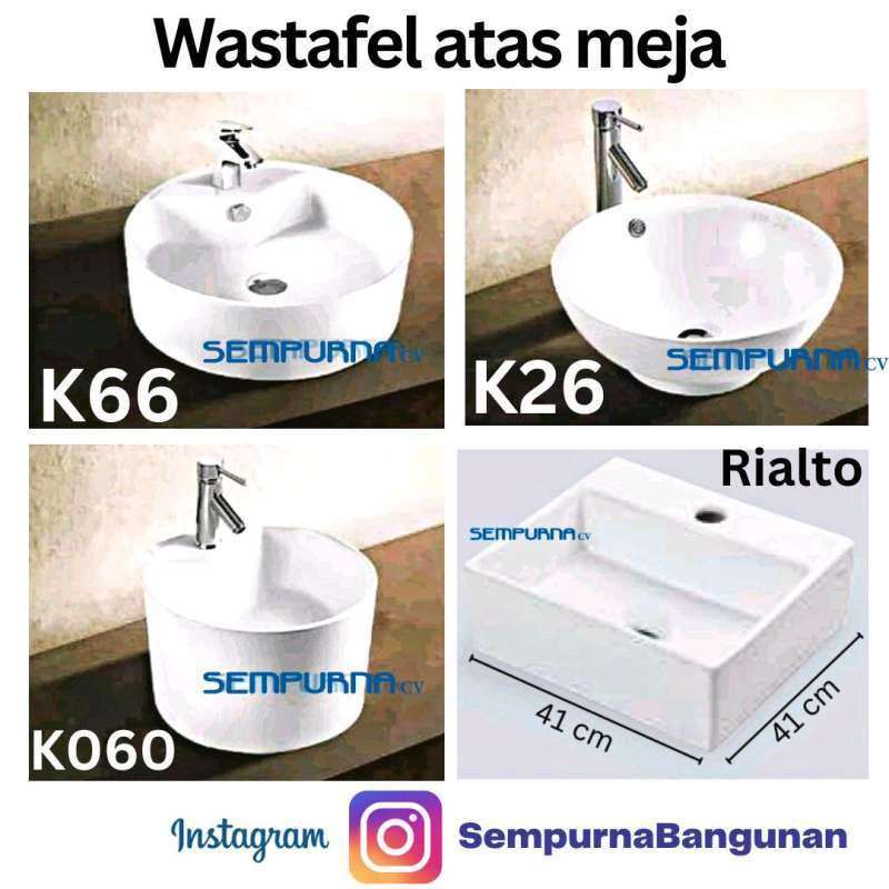 Jual Wastafel meja top table above over counter basin sink Rialto ...