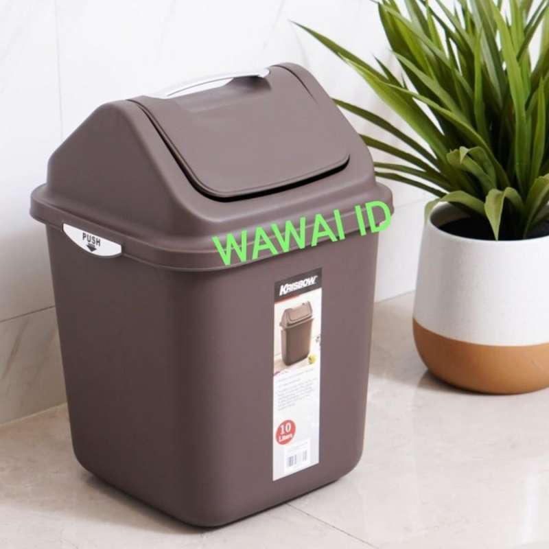 Jual Tempat / Kotak Sampah Plastik Swing Krisbow 10 Ltr Kuat & Tahan Lama di Seller WAWAI ID ...