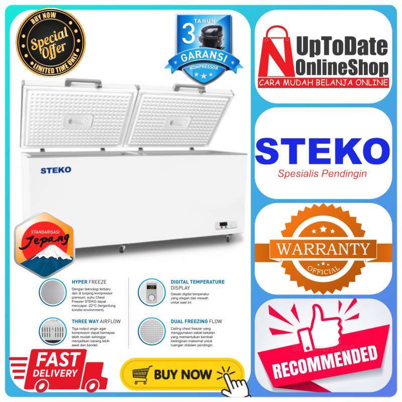 Promo Chest Freezer Box 1131l Steko Bf-1250 Bf1250 Super Low Watt Led ...