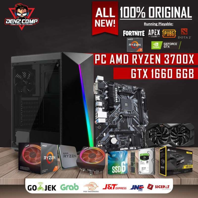 Jual Pc Render - Amd Ryzen 7 3700x/16gb/ssd 512gb/hdd 1tb/gtx 1660/22inch Di Seller Denzcomp ...