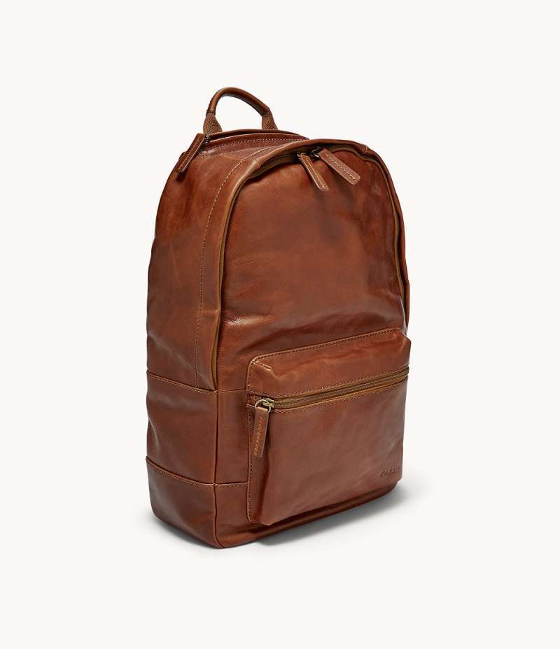 Jual Fossil Ledger Estate Casual Leather Backpack Cognac MBG9242222 di ...