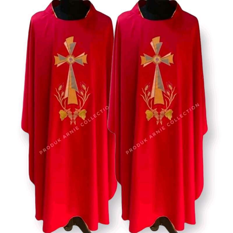 Jual Kasula Romo Imam Katolik/Kasula Katolik Bordir Salib Gandum di ...
