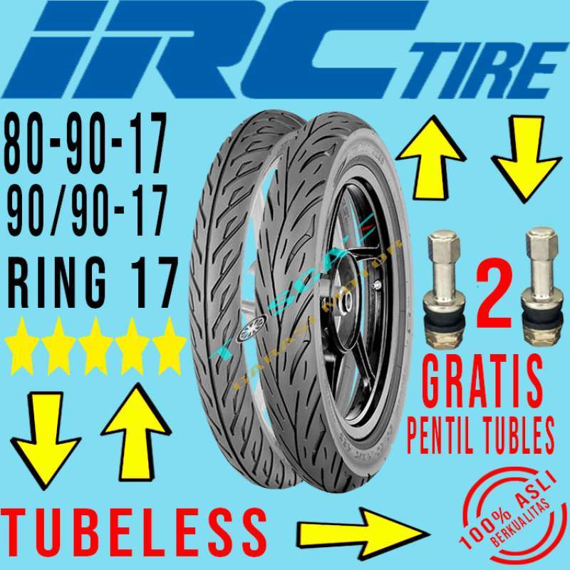 Jual Ban Irc Tubles Paket 1 Set 80/90-17 & 90/90-17 Ban Motor Irc Asli Di Seller Tosca Garasi ...