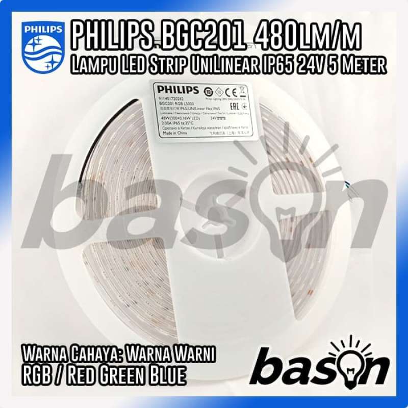 Jual Philips Led Strip Bgc201 Ip65 Rgb 480lm/m 5meter 24volt ...