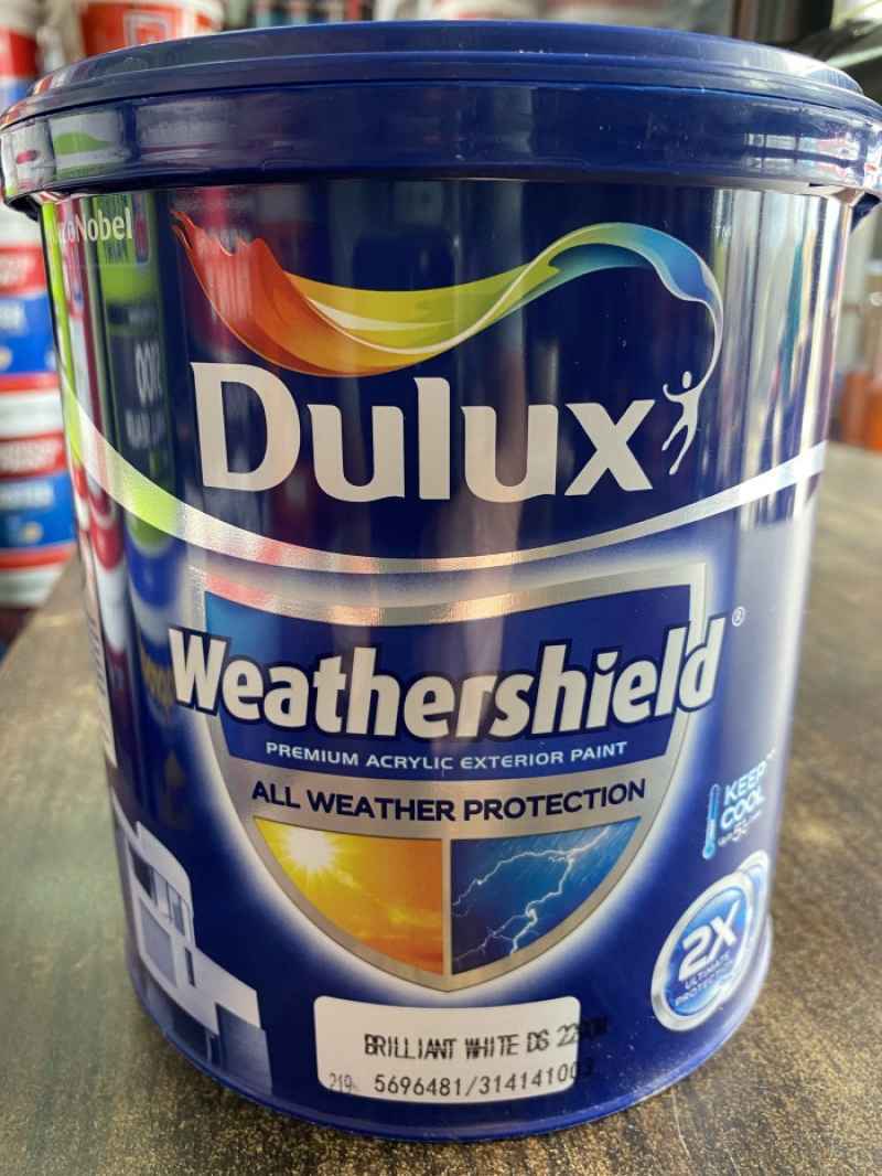 Promo Cat Tembok Dulux Weathershield Brilliant White 2 5 Liter Diskon