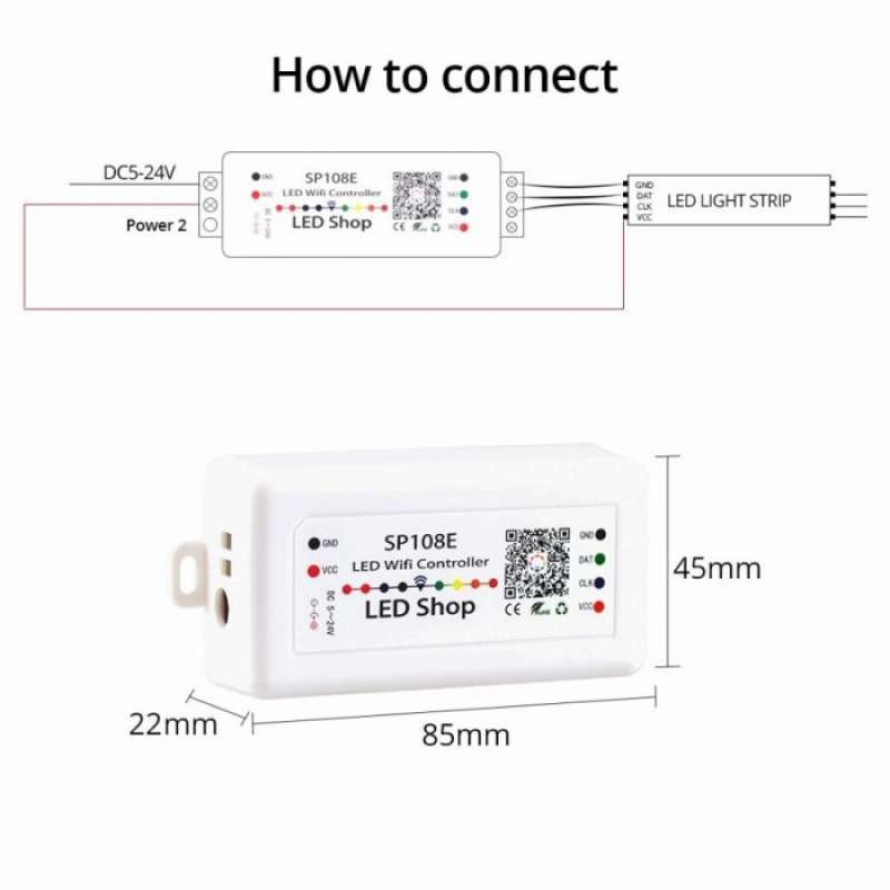 Jual Smart Sp108e Wifi Controller Led Pixel For Ws2812b Sk6812 Led ...