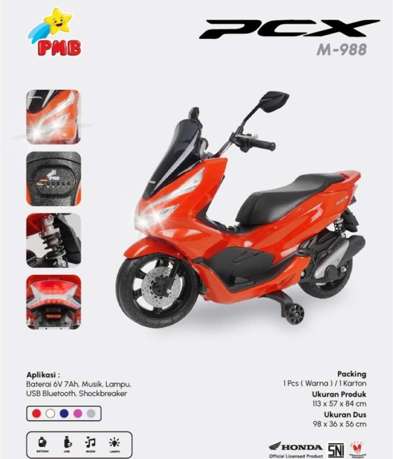 Promo Mainan Anak Motor Aki Honda Pcx M988 - Multicolor Diskon 16% di ...