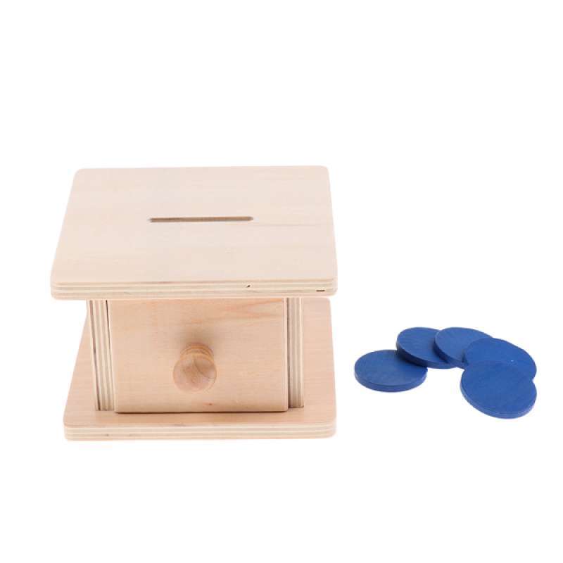 Jual Wood Coin Box Game Montessori Preschool Training Toy Intelligent ...