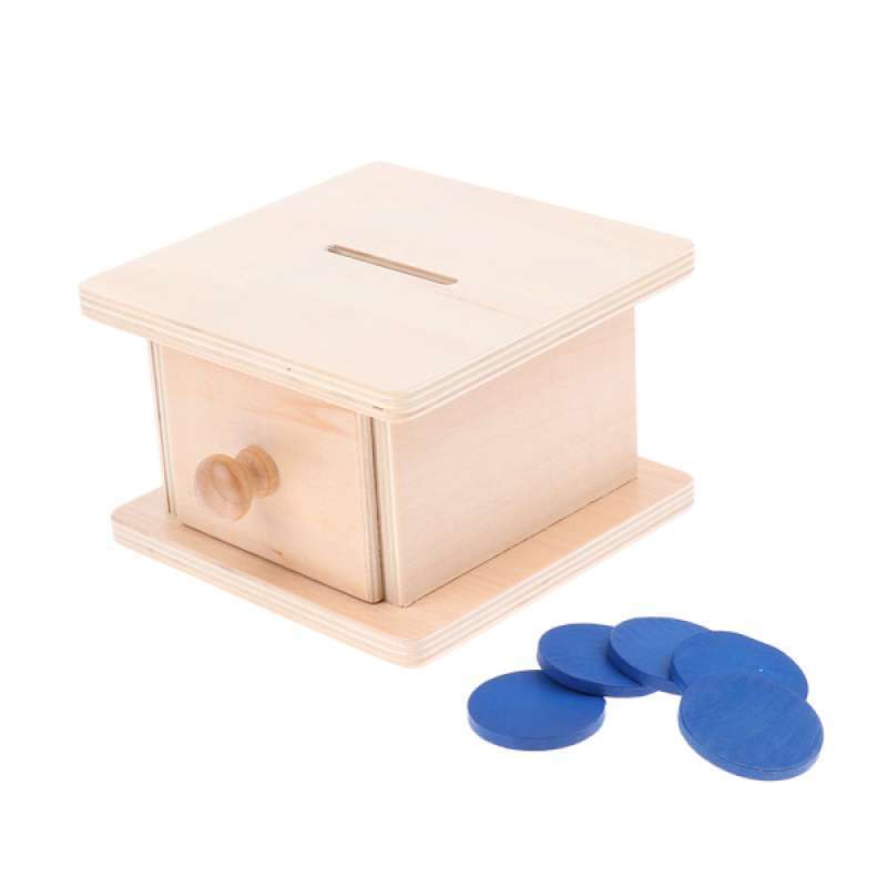 Jual Wood Coin Box Game Montessori Preschool Training Toy Intelligent ...