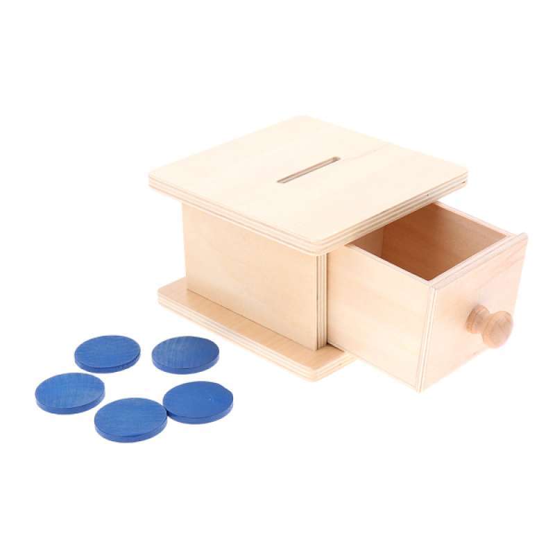 Jual Wood Coin Box Game Montessori Preschool Training Toy Intelligent ...