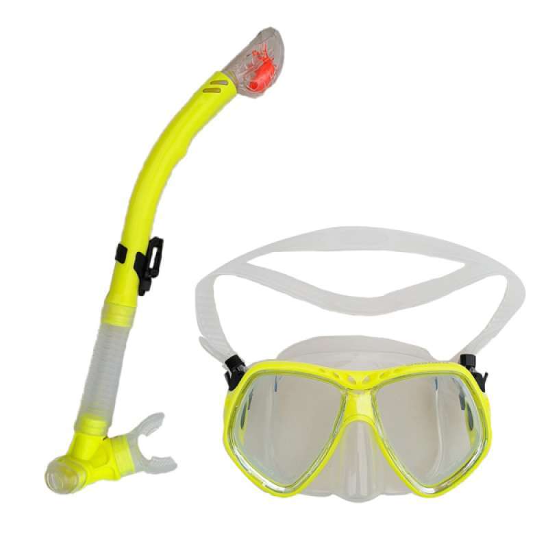 Jual Snorkeling Set Panoramic Diving Glass Mask Snorkel with Silicon ...