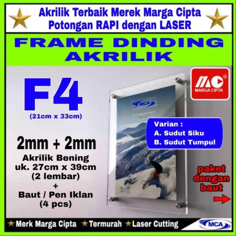 Jual Frame Akrilik Uk. F4 / Acrylic Frame / Frame Dinding / Margacipta ...