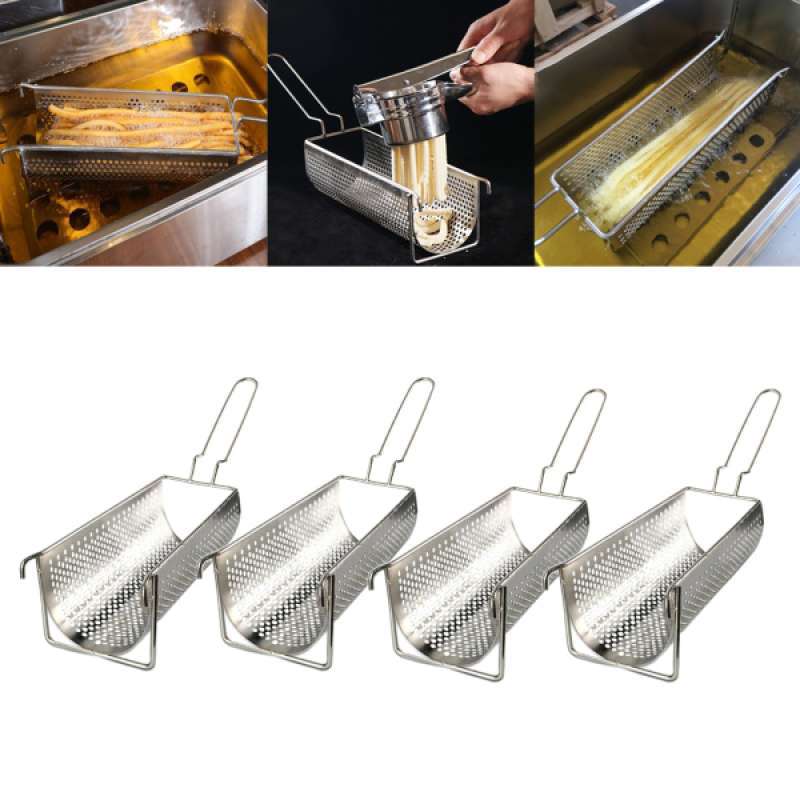 Promo 4-pack Large Fried Food Frying Basket Strainer Filter with Handle ...