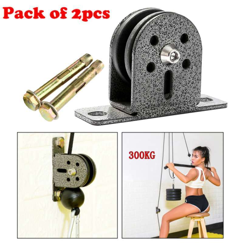 Jual 2x Fixed Pulley Block Home Gym Fitness Single Wheel Swivel Rope ...