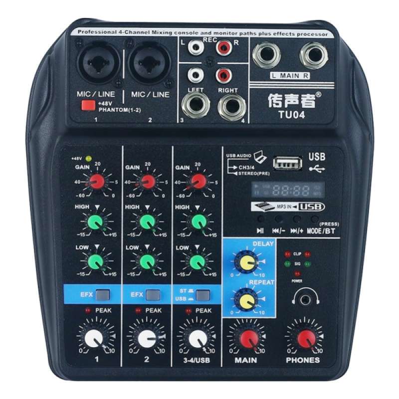Promo USB Audio Mixer Mixing Console DJ Sound Card 48V Phantom Power ...