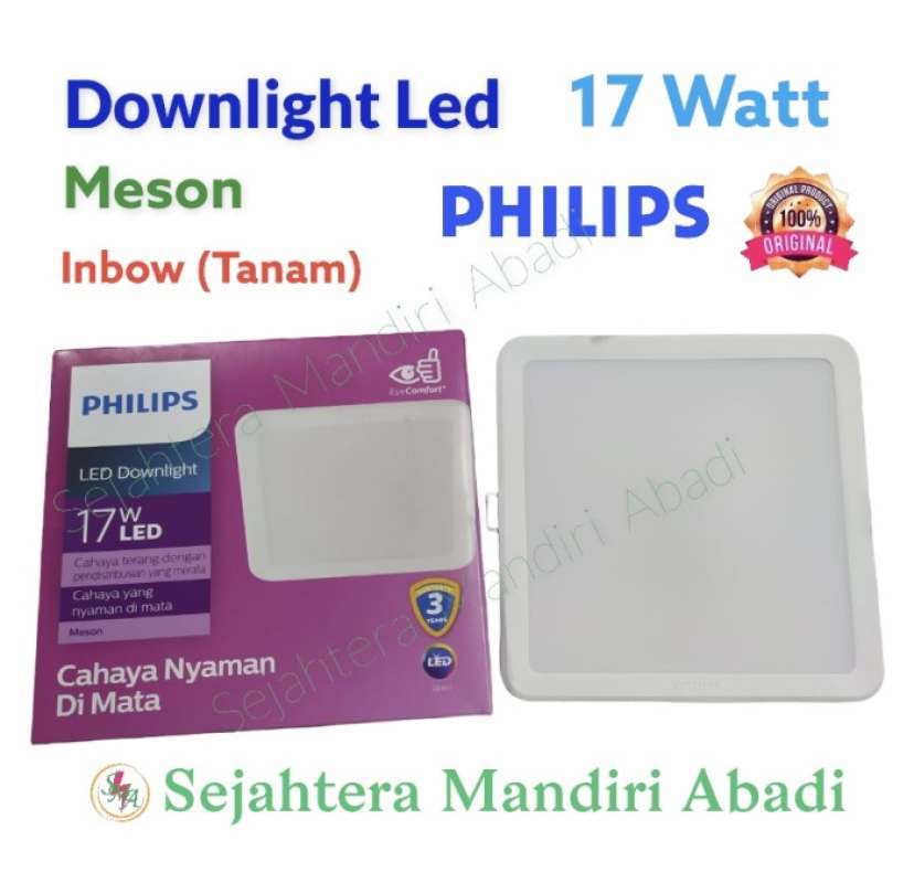Jual Downlight Philips Led 17 Watt Meson Kotak Square Inbow di Seller ...