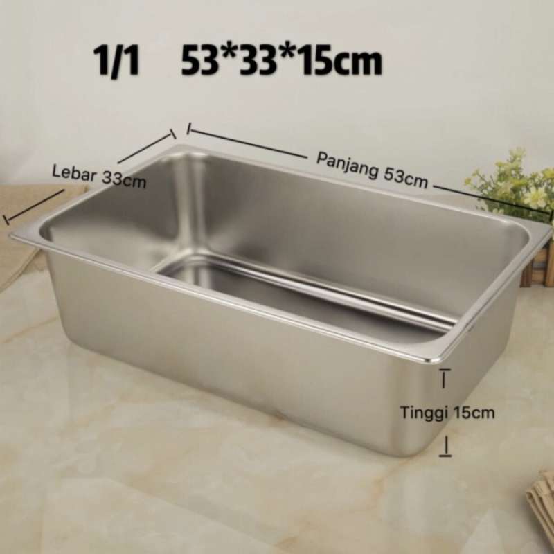 Jual Insert 1/1 15cm Gastronom Food Pan Stainless Steel Tebal Chafing ...
