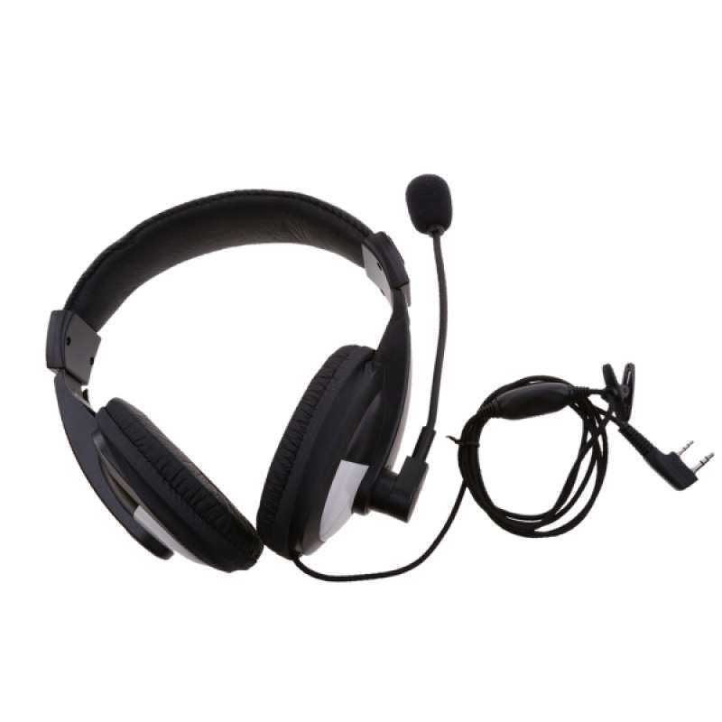 Jual 2 Pin Overhead Earpiece Headset with Mic PPT for 2 Way Radio ...