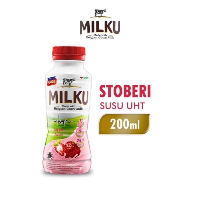 Promo Milku Susu Uht Rasa Stroberi / Strawberry 200 Ml Kemasan Botol [1 ...