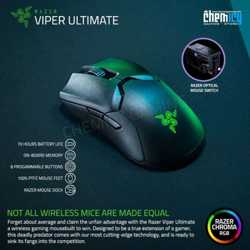Jual Razer Viper Ultimate Hyperspeed Wireless Gaming Mouse - WITH ...